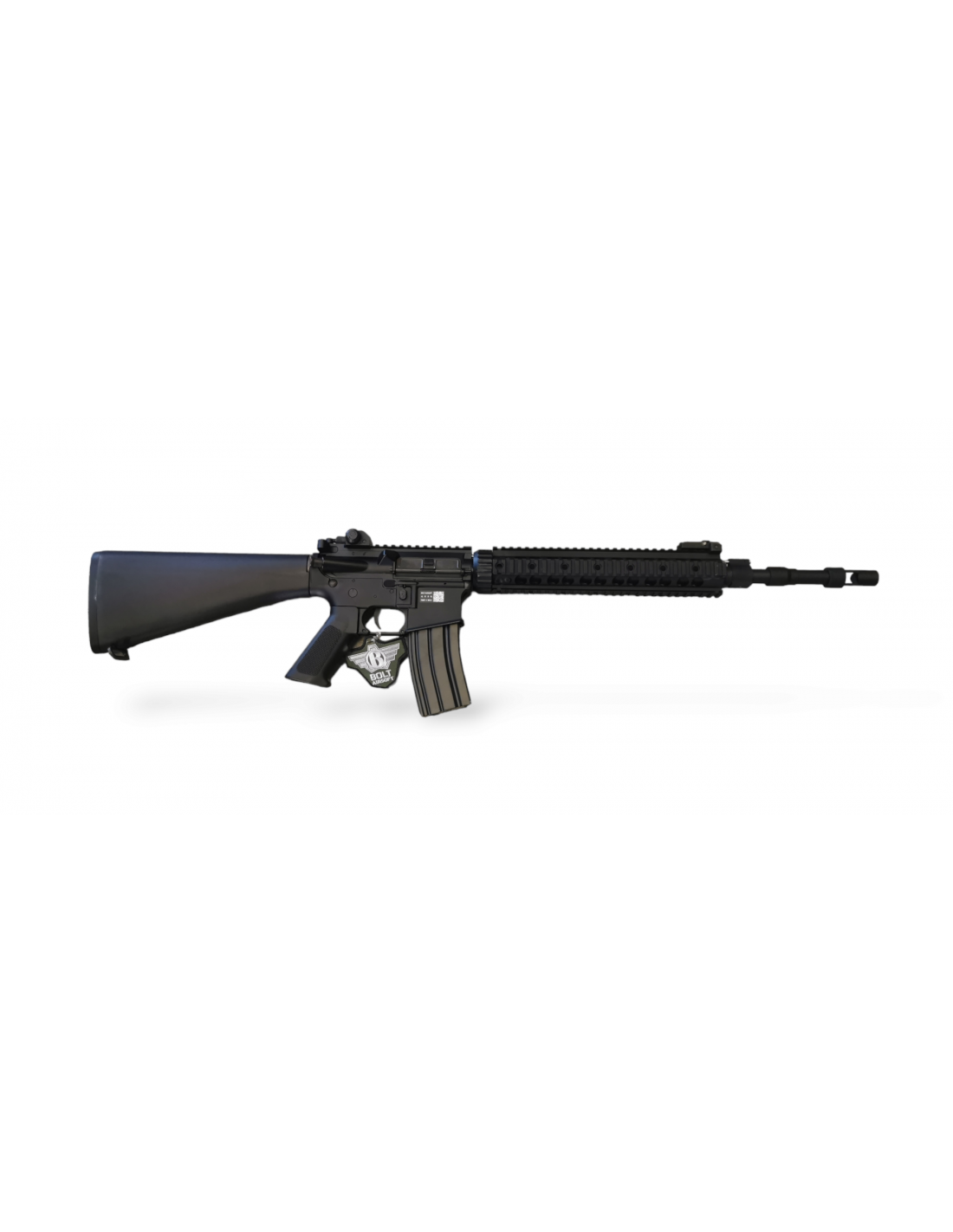 BOLT - B4 MK12 BLACK FIXED STOCK WITH KNIGHT'S LOGO & SILENCER (BRSS)