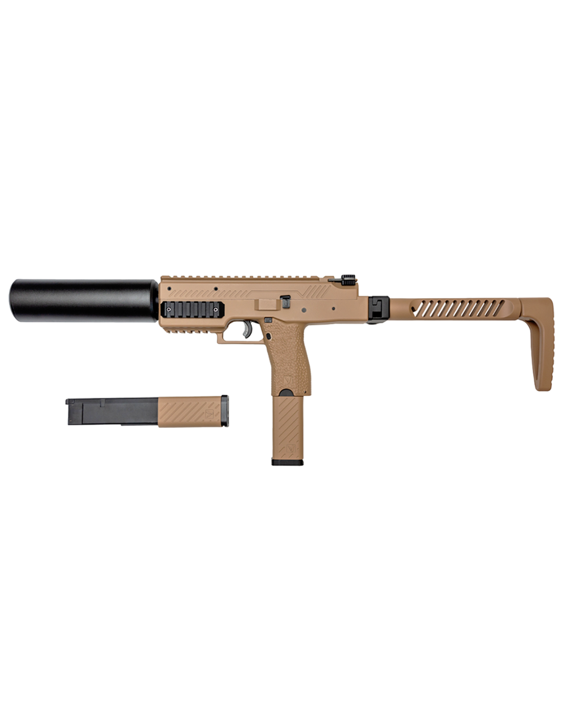 VORSK - VMP-1X SMG TAN with SILENCER + 2X MAGS - Blow Back GBB