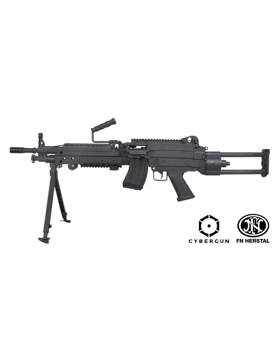replica FN M249 MINIMI PARA' NYLON FIBER + 300 BBs MAG- (CYBERGUN LICENSED)