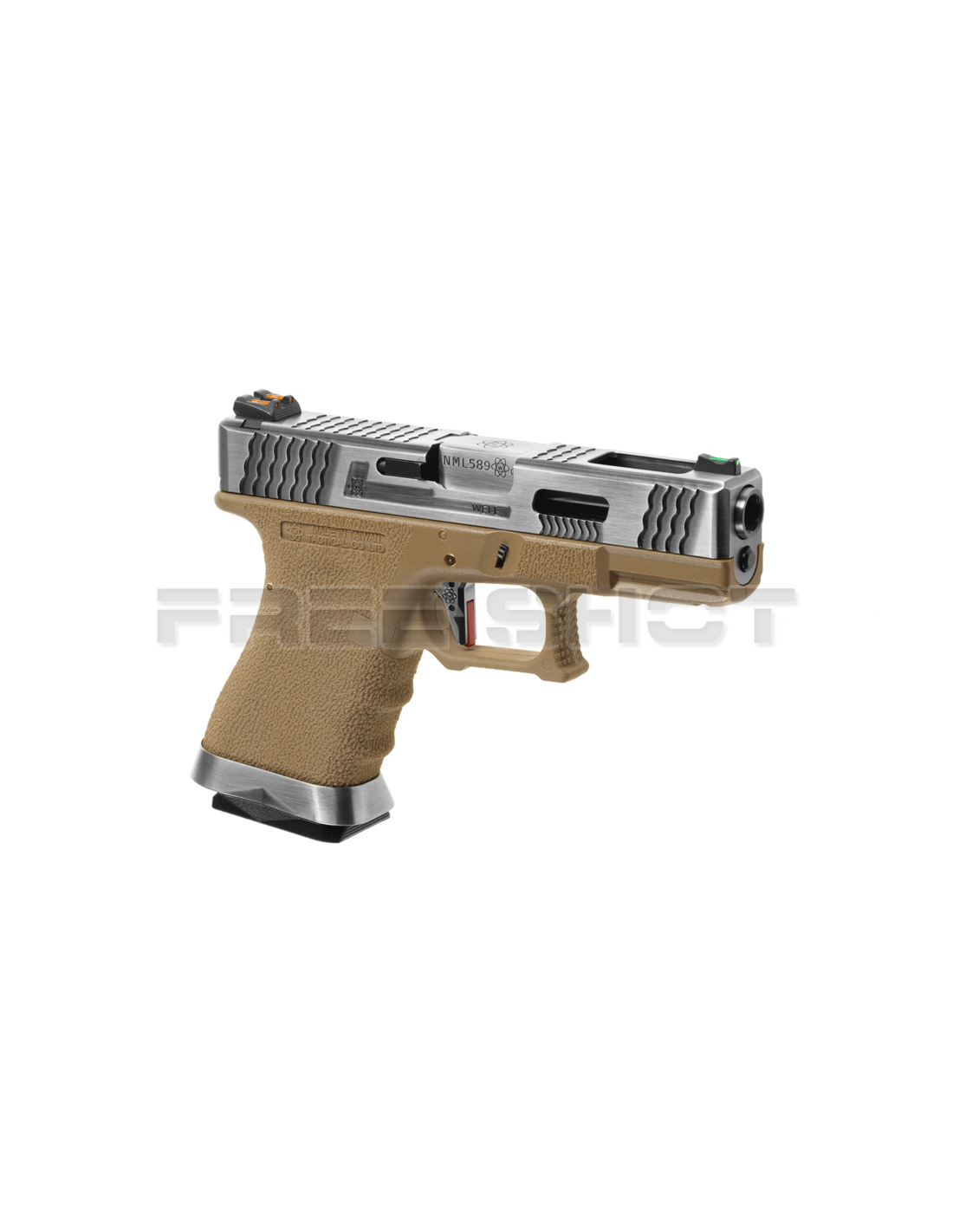 WE - G FORCE G19 SV SILVER BARREL METAL VERSION + DESERT BODY (GAS)