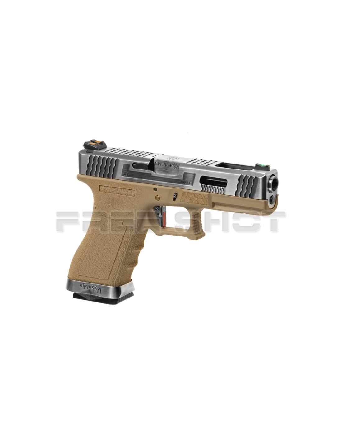 WE - G FORCE G17 SV SILVER BARREL + DESERT BODY (GAS)