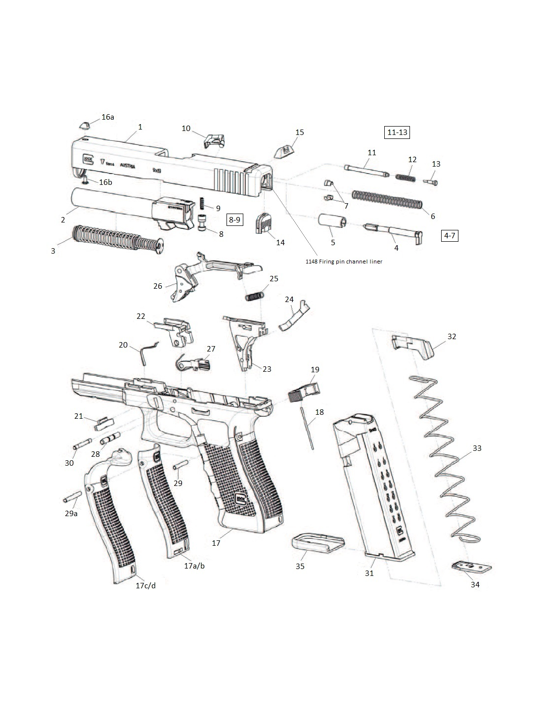 GLOCK - 280 MOLLA SGANCIO CARICATORE